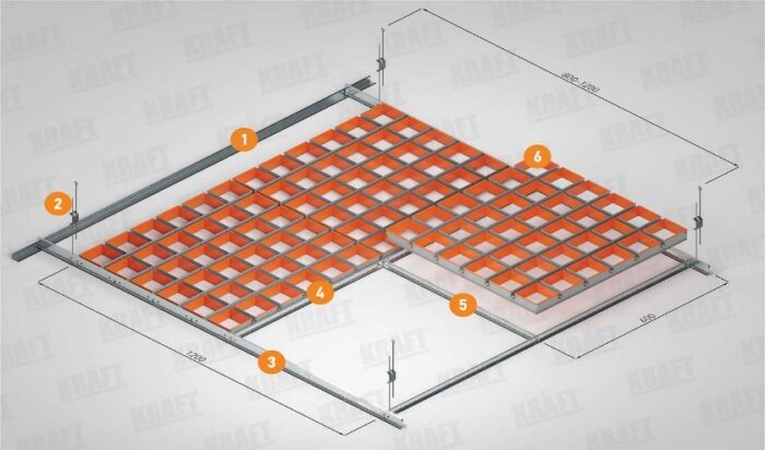 Tavane suspendate metalice Grigliato GLK 15/15 (modul 100*100) - Tavan ...