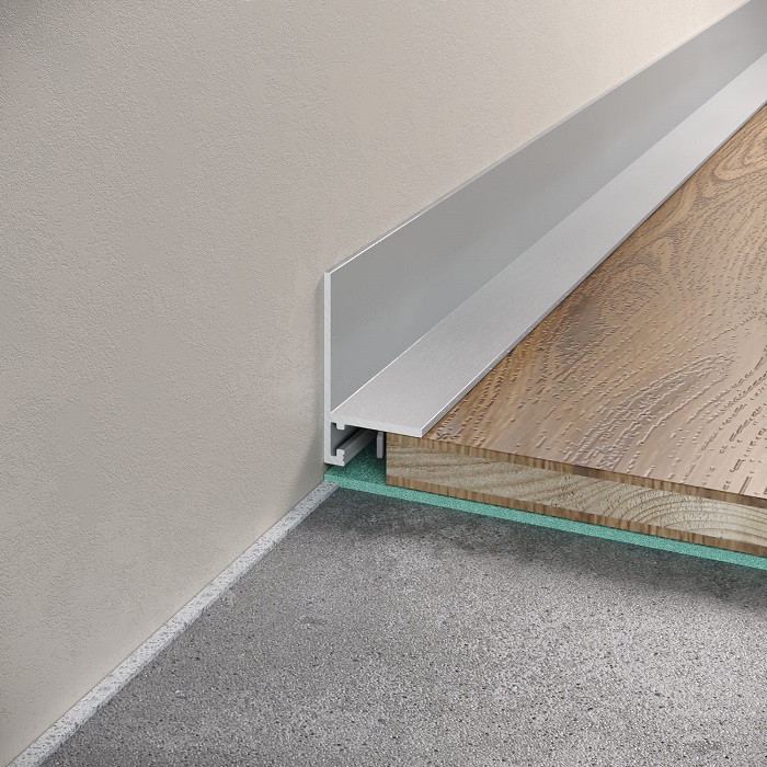 AL 16x20, mini plintă pentru pardoseli, Silver Matt, 2.5m - Dekora.md